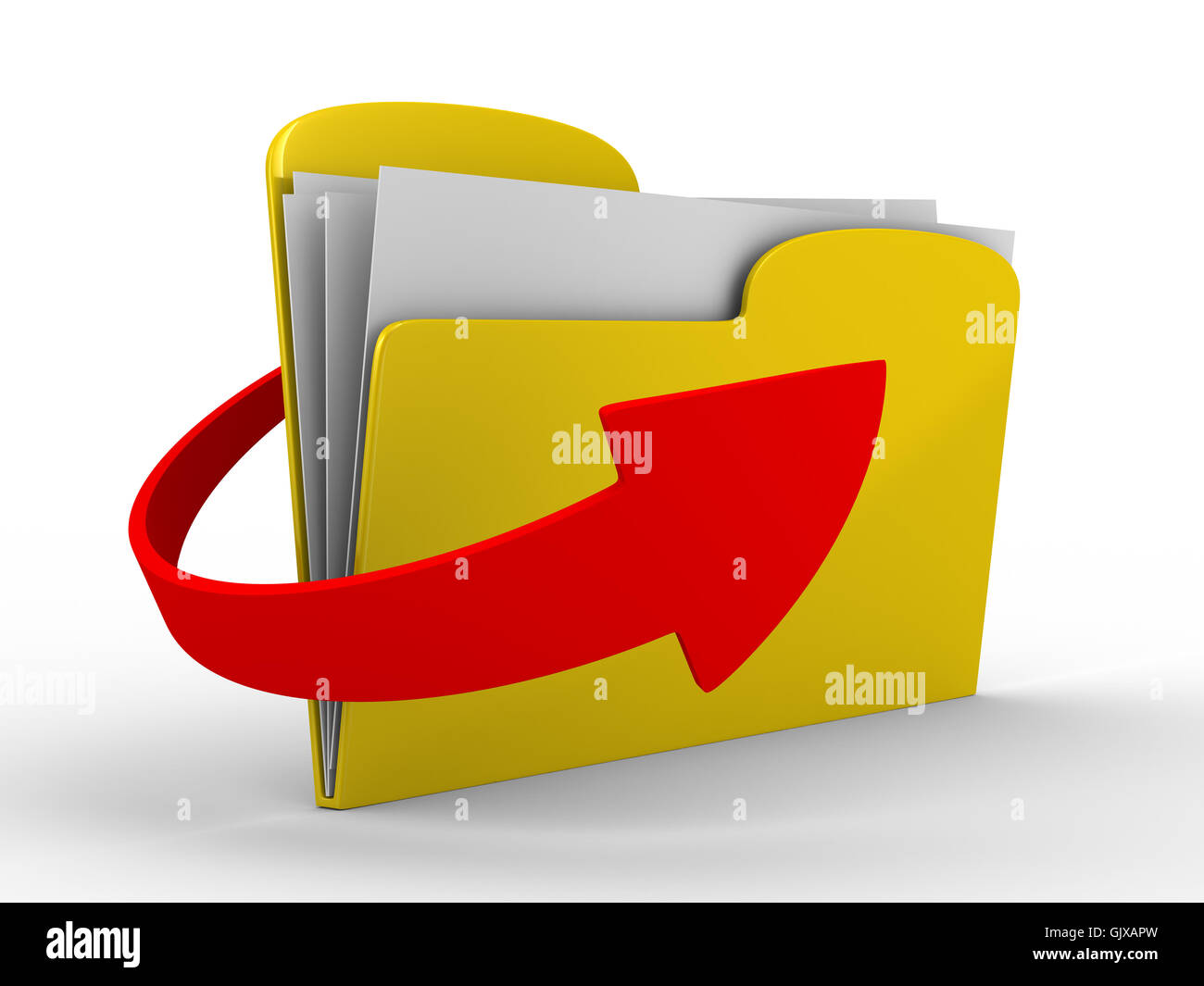 Yellow computer folder on white background. Isolated 3d image Stock ...