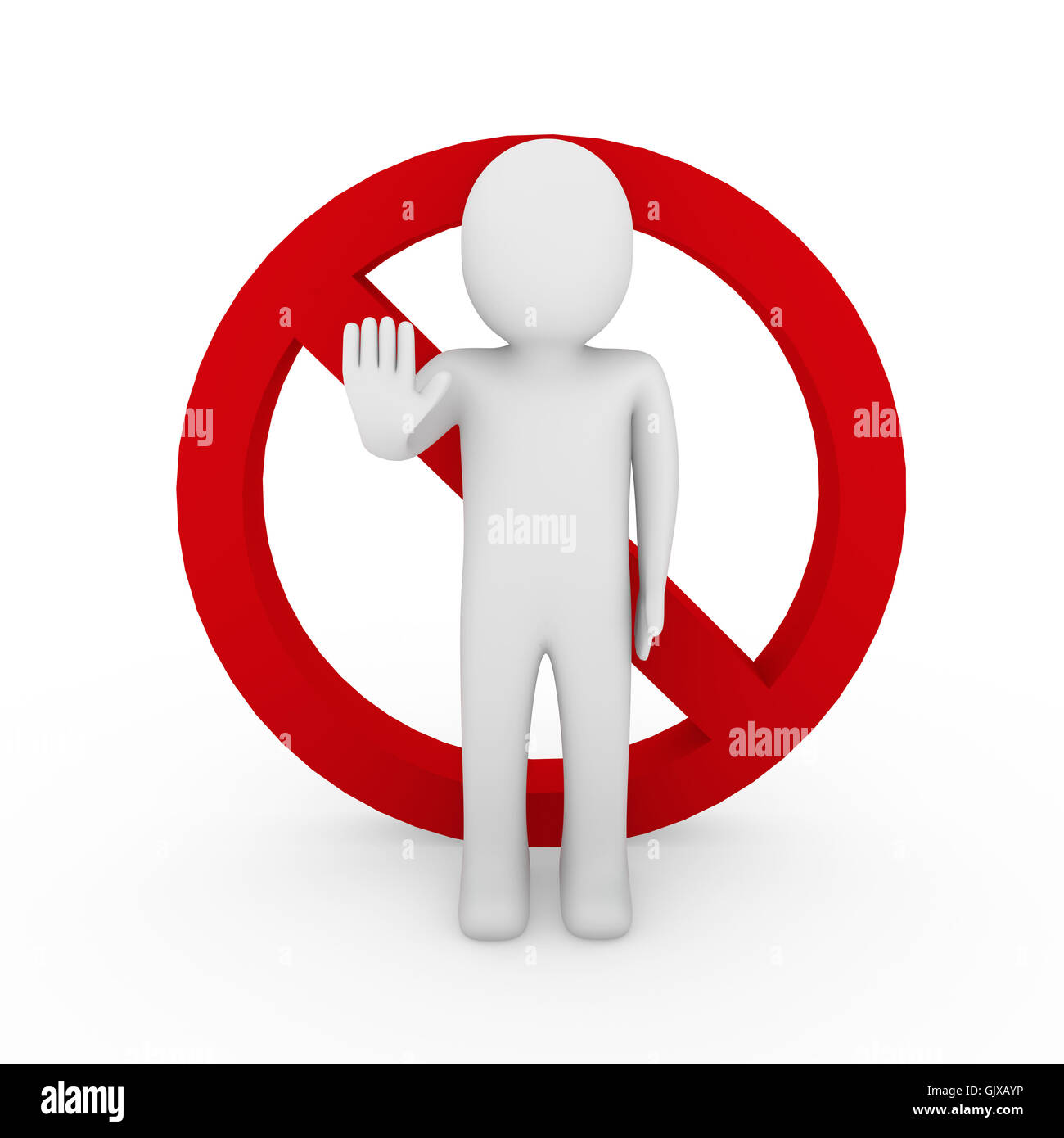 3d human stop red Stock Photo - Alamy
