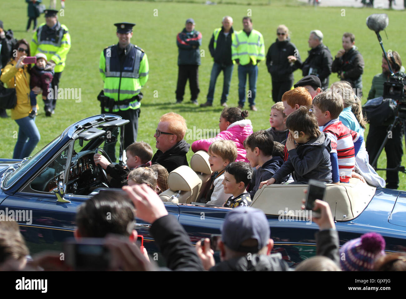 Chris Evans and Matt LeBlanc on the film set of 'Top Gear' at Dingle ...