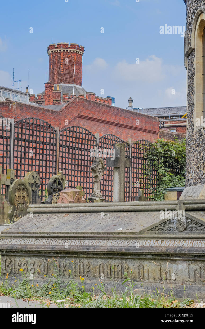 Reading Gaol Viewed From Abbey Ruins UK Stock Photo - Alamy