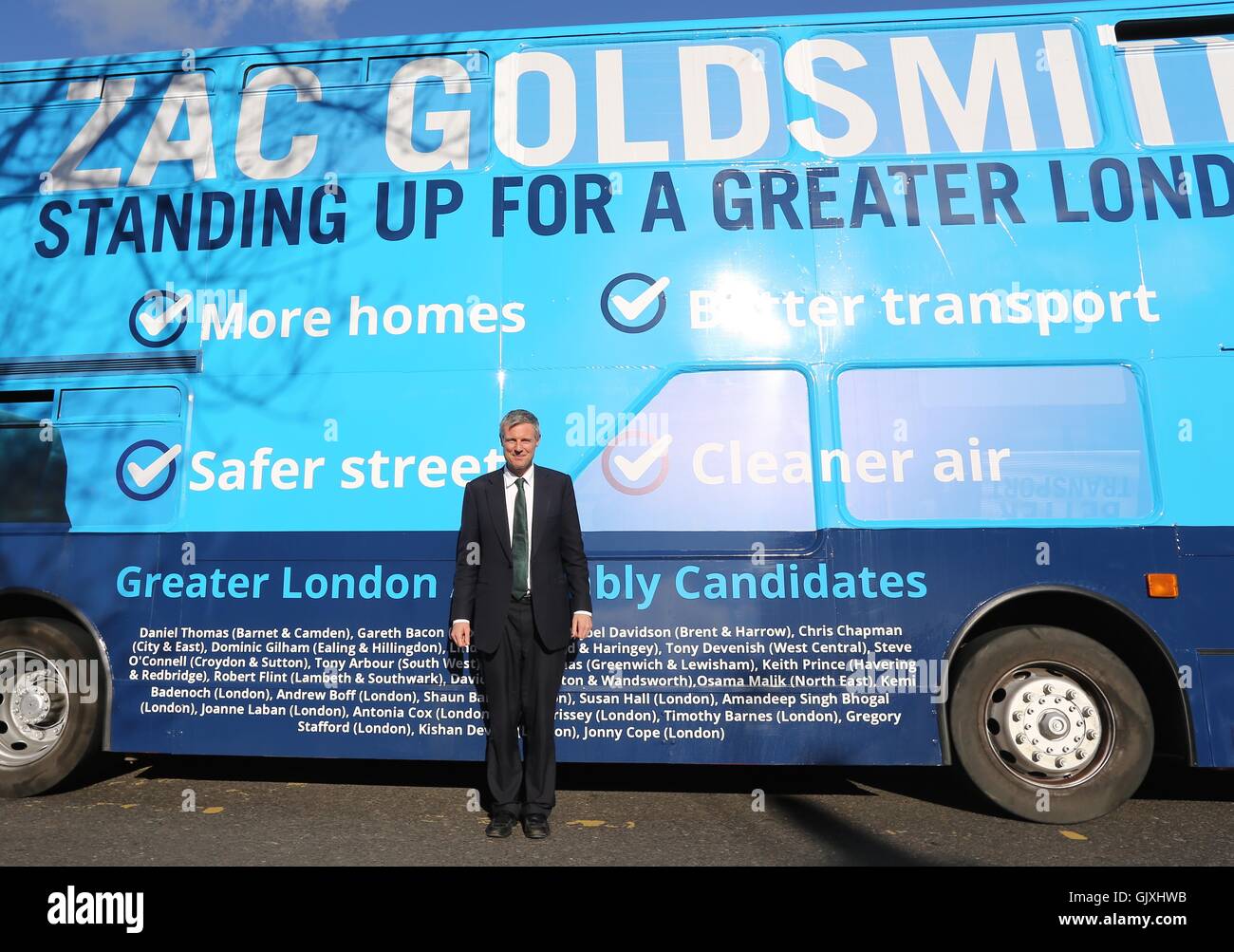 London mayoral Conservative candidate Zac Goldsmith seen in Mill Hill ...