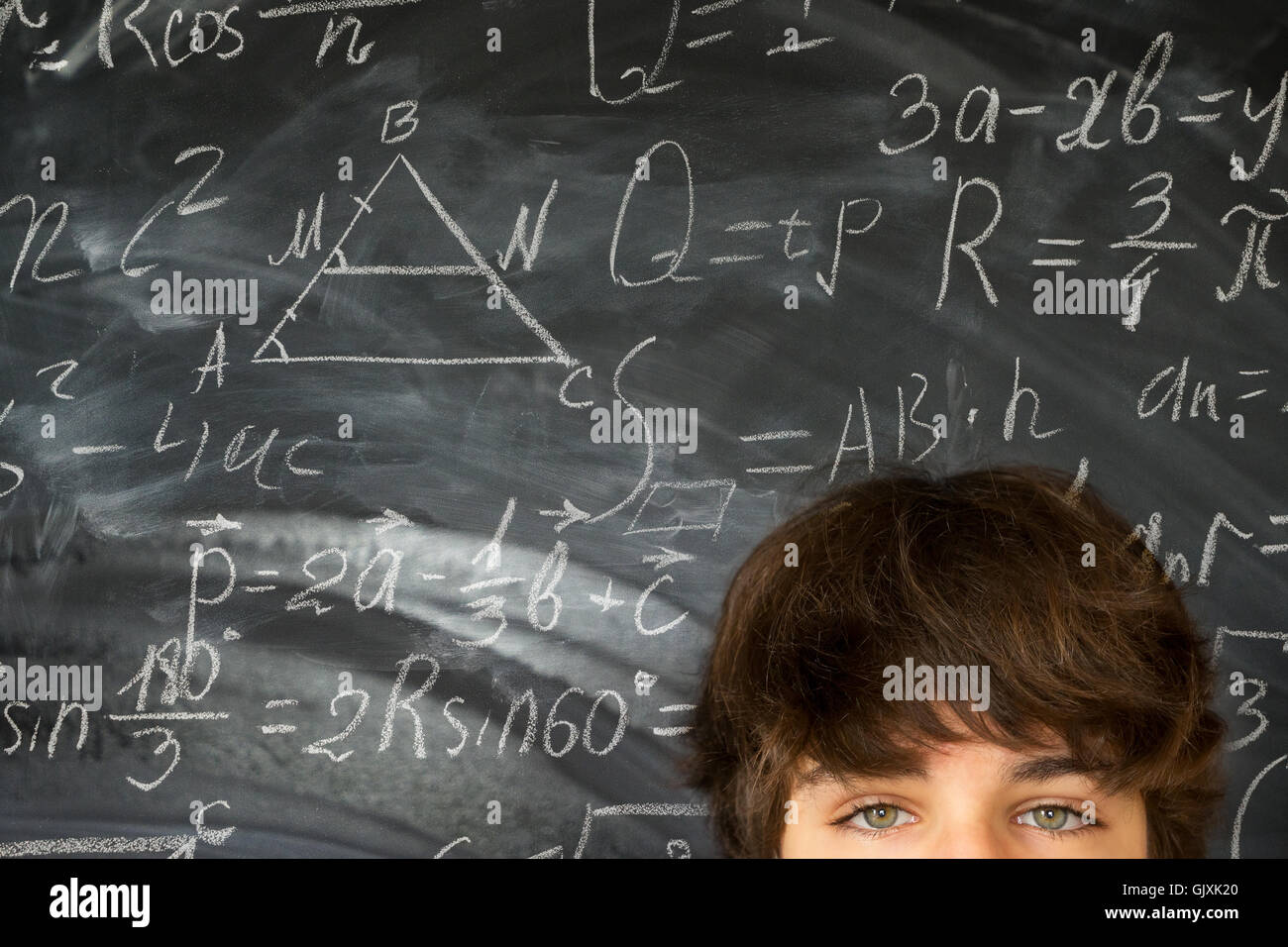 Teenager mathematics blackboard hi-res stock photography and images - Alamy