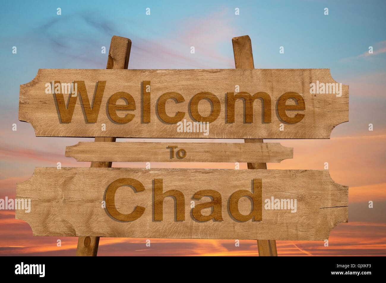 Welcome chad country text hi-res stock photography and images - Alamy