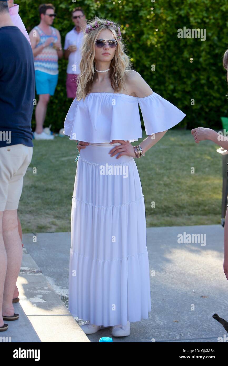 Andrea Pejic seen attending the Paradise House Interview magazine party ...