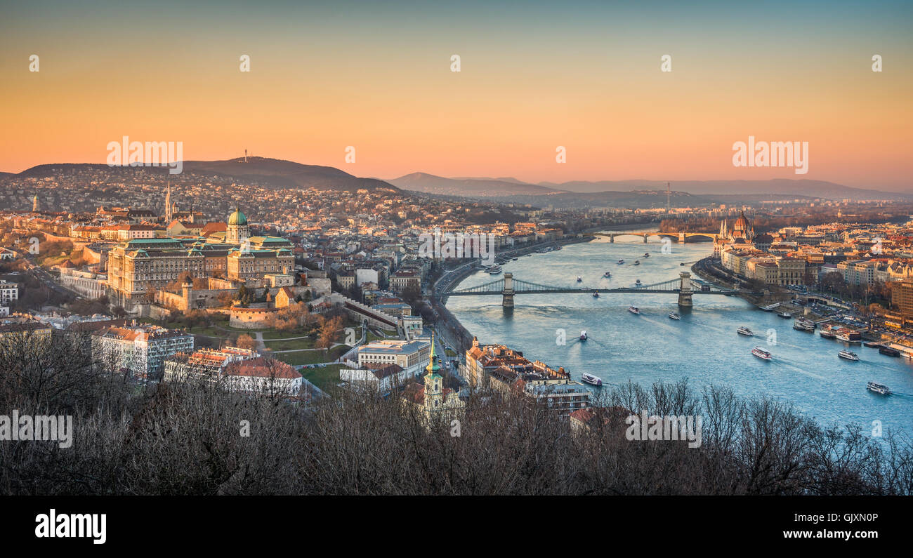 Panoramic View of Budapest and the Danube River as Seen from Gellert ...