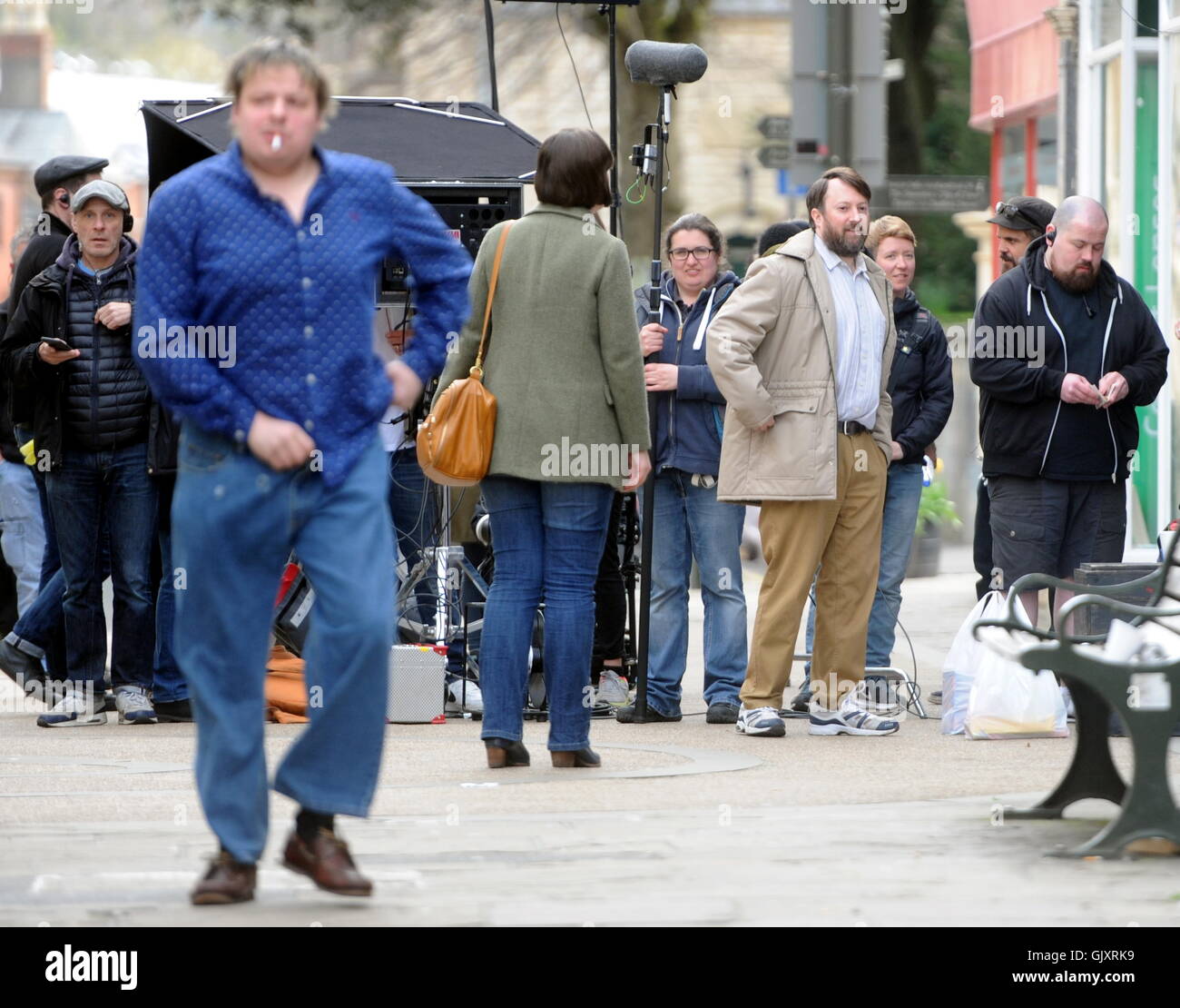 David Mitchell filming a new Channel 4 Comedy in King Street, Stroud ...