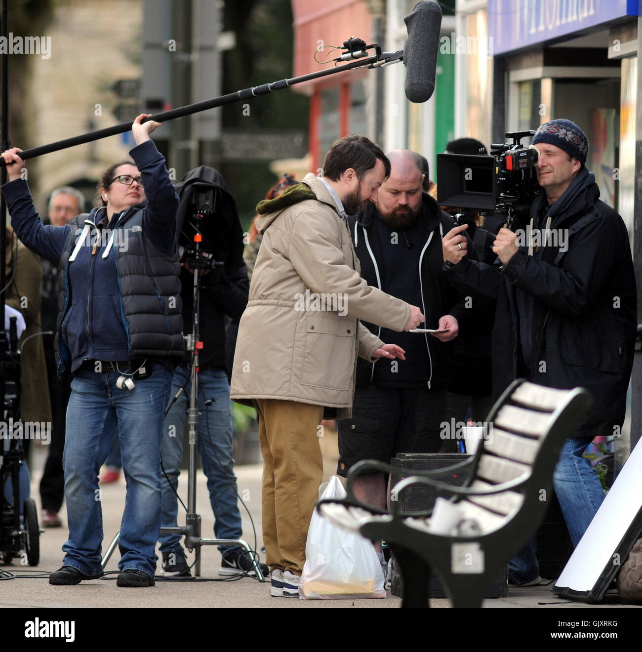 David Mitchell filming a new Channel 4 Comedy in King Street, Stroud ...