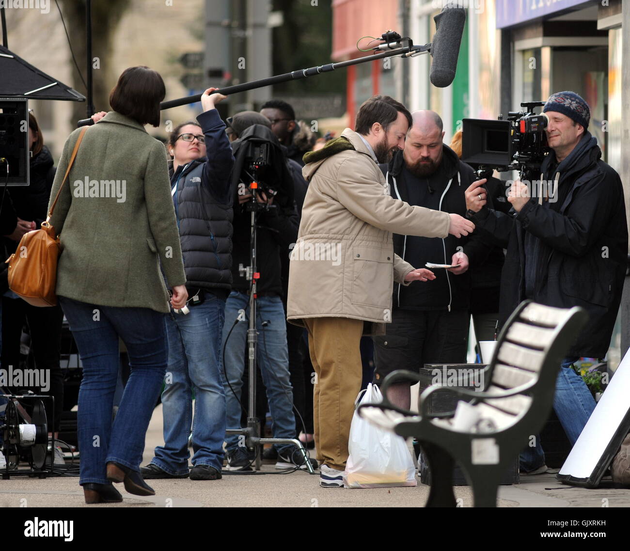 David Mitchell filming a new Channel 4 Comedy in King Street, Stroud ...