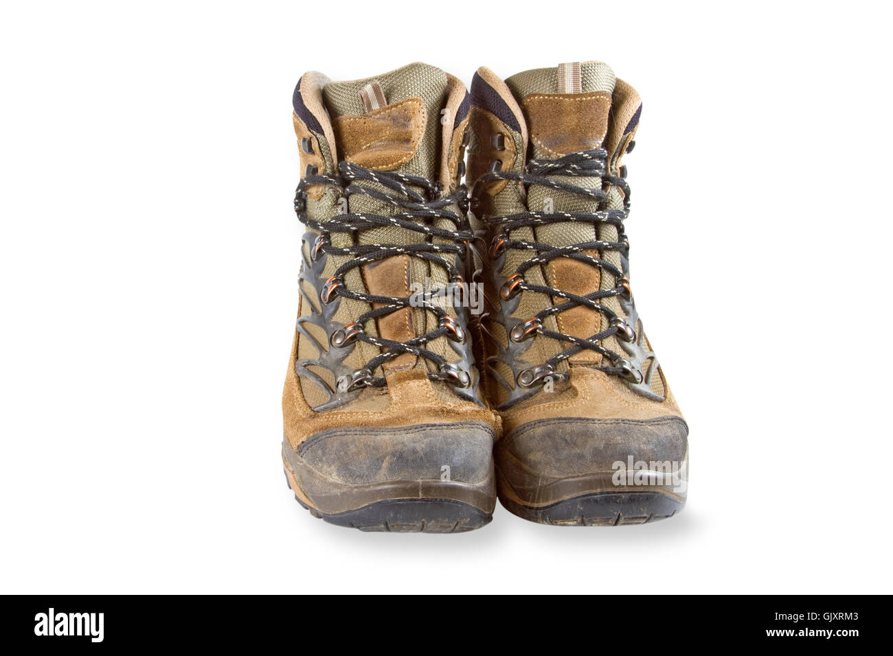 Old Boots isolated on white background Stock Photo - Alamy