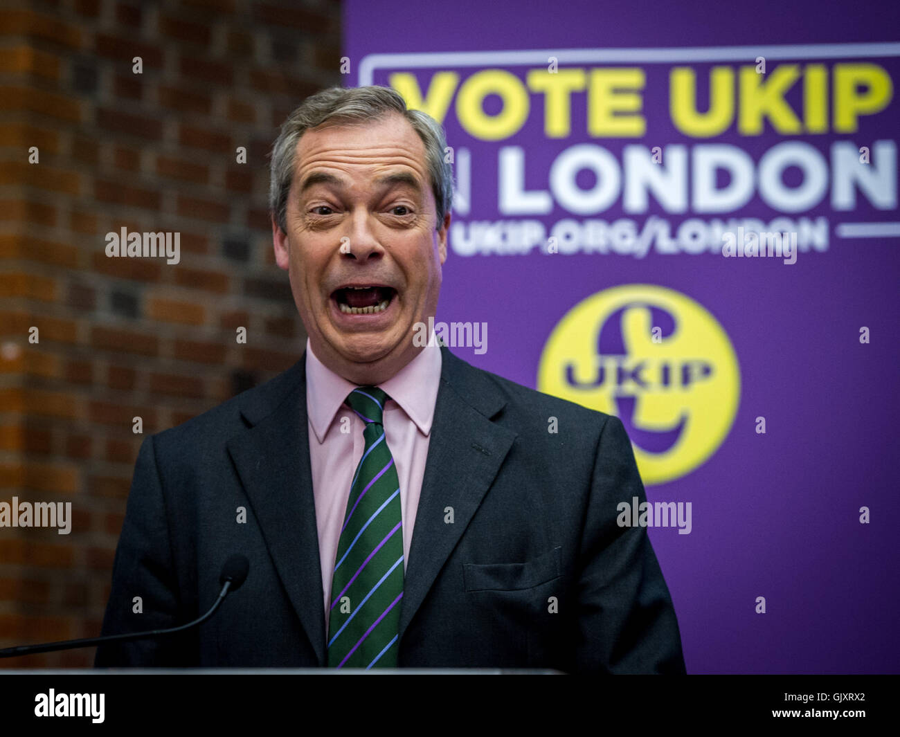 Nigel Farage and UKIP Mayoral Candidate, Peter Whittle at the launch of ...