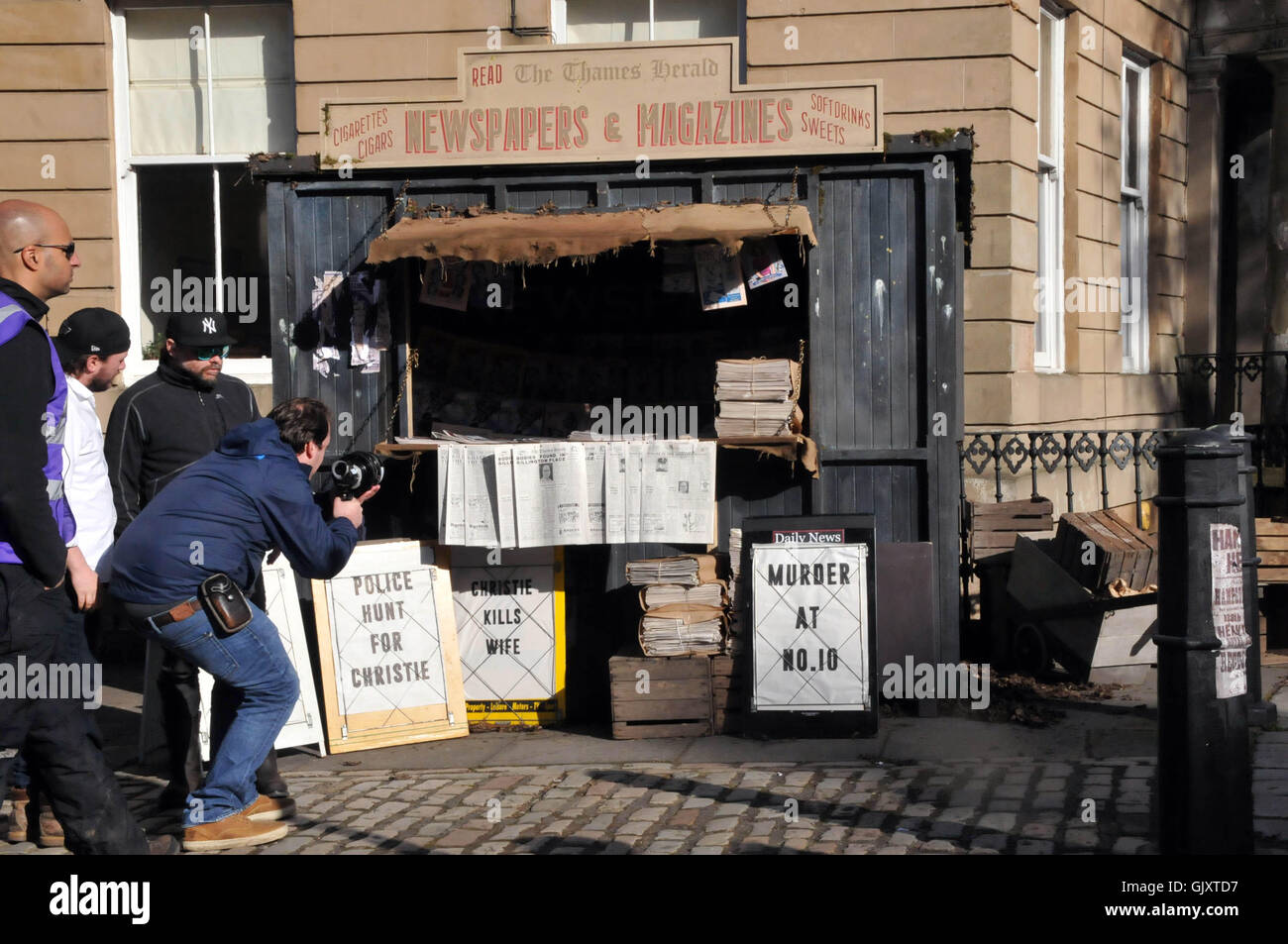 Tim Roth filming the BBC drama 'Rillington Place' in Scotland Featuring ...