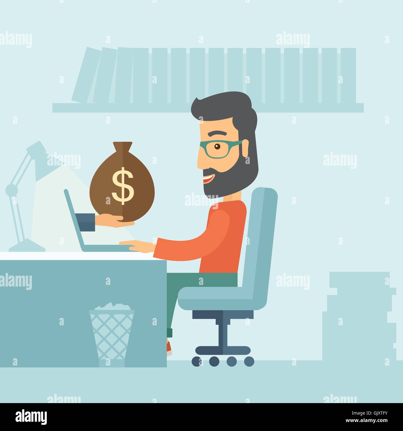 Man table laptop Stock Vector Images - Alamy