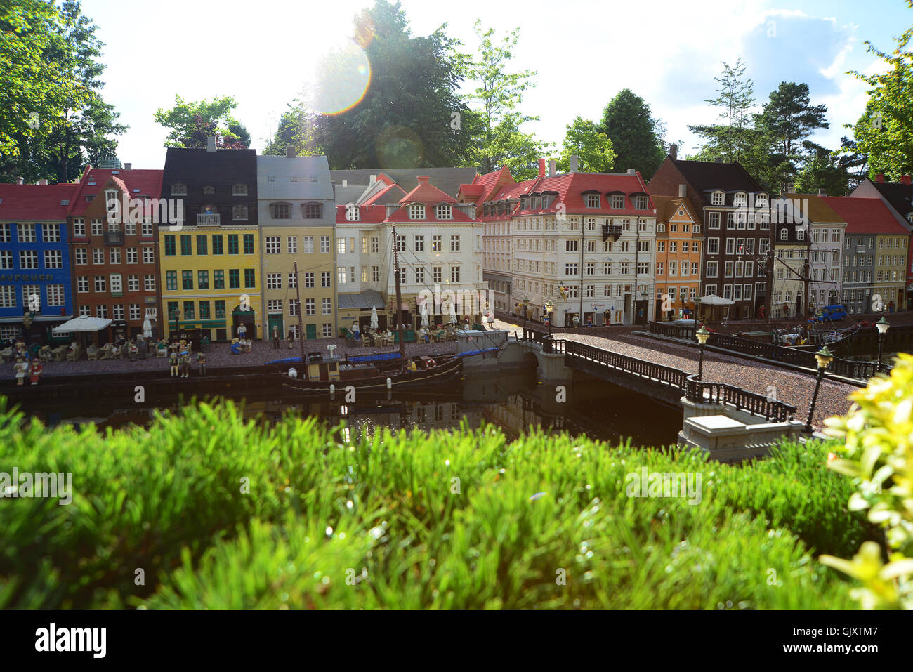 Billund, Denmark - July 26, 2016: Lego houses of Nyhavn in Legoland ...