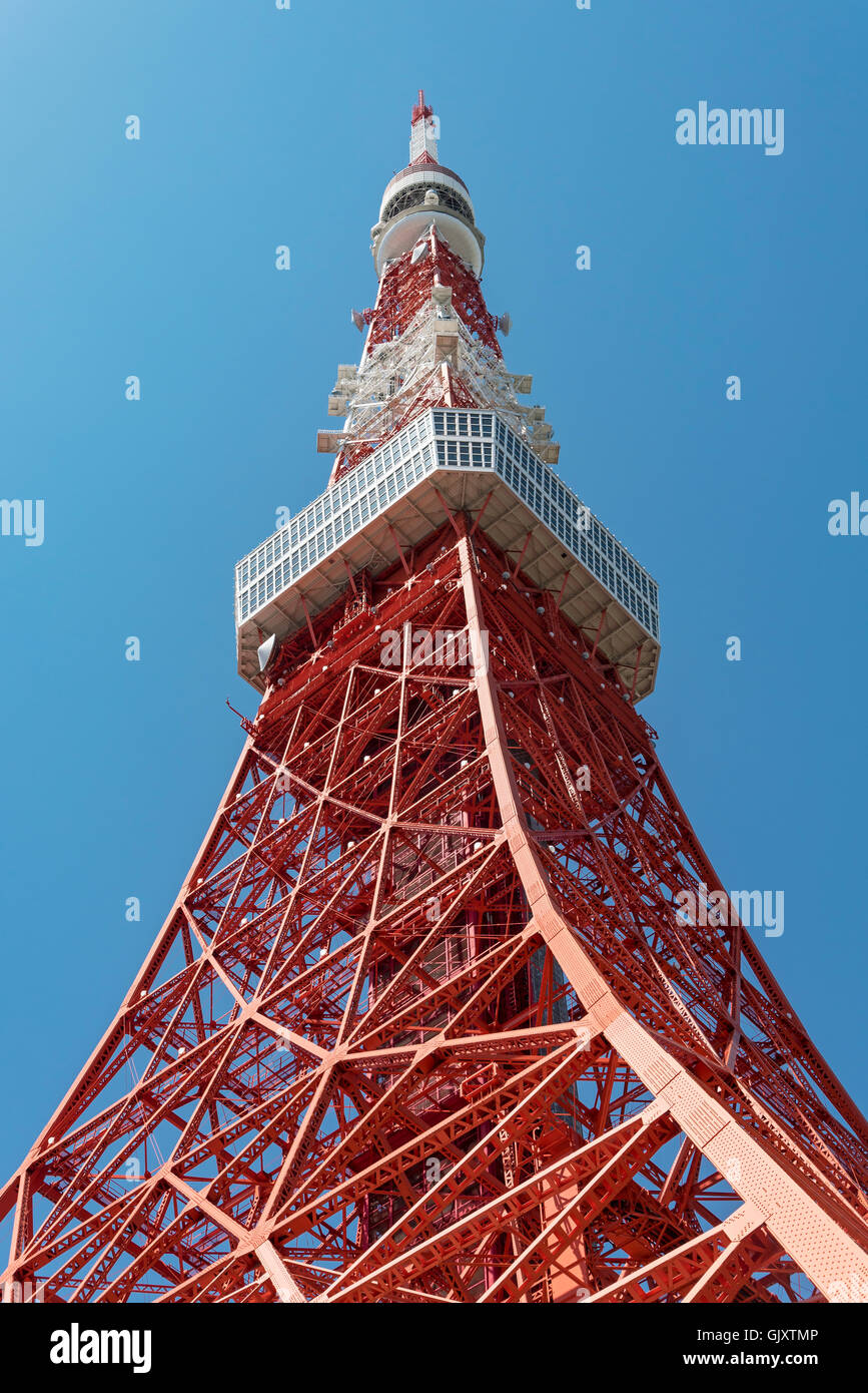 Low-angle view of Tokyo Tower, Japan Stock Photo - Alamy