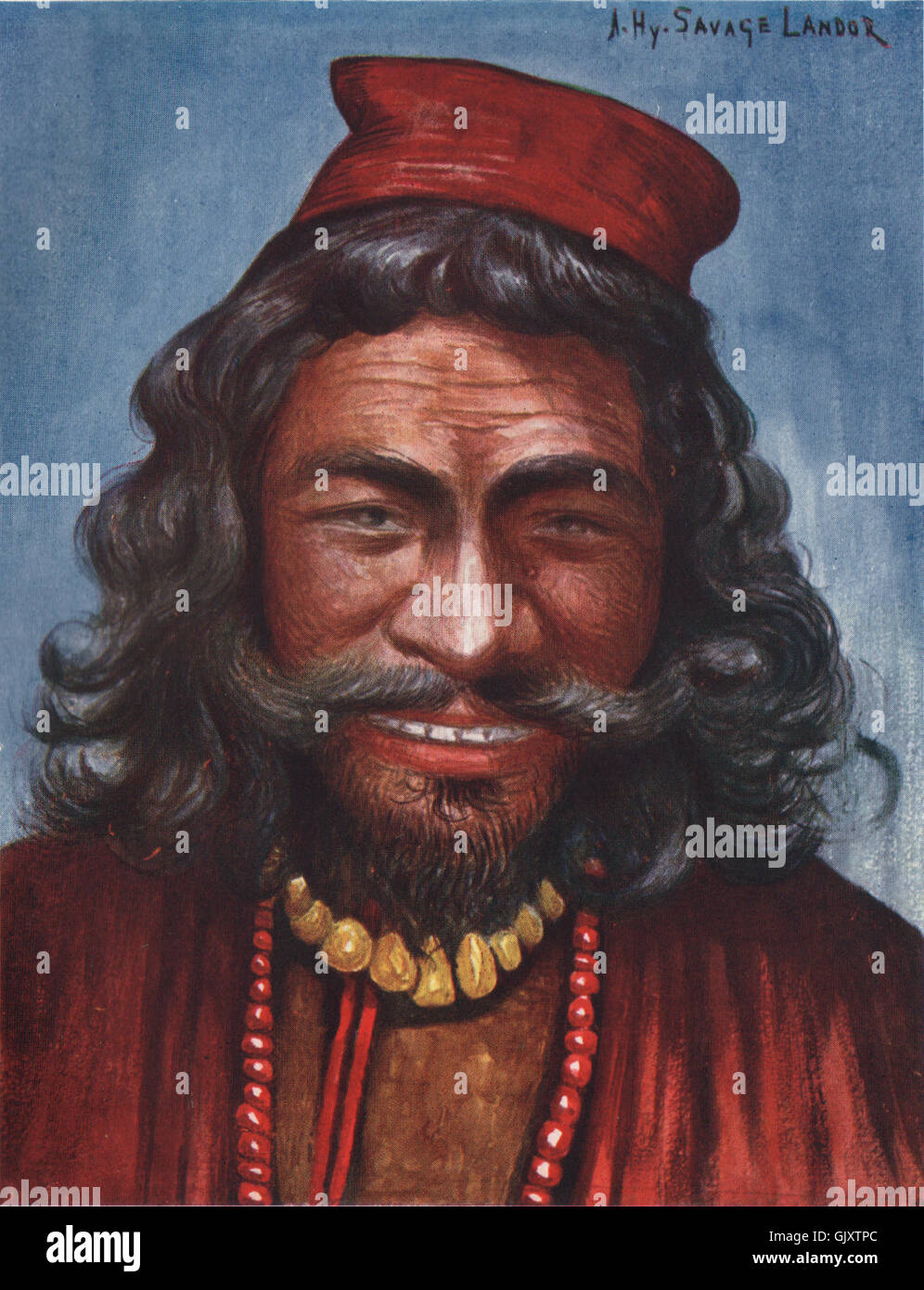 'A Brigand' by Arnold Henry Savage Landor. Tibet, antique print 1905 ...