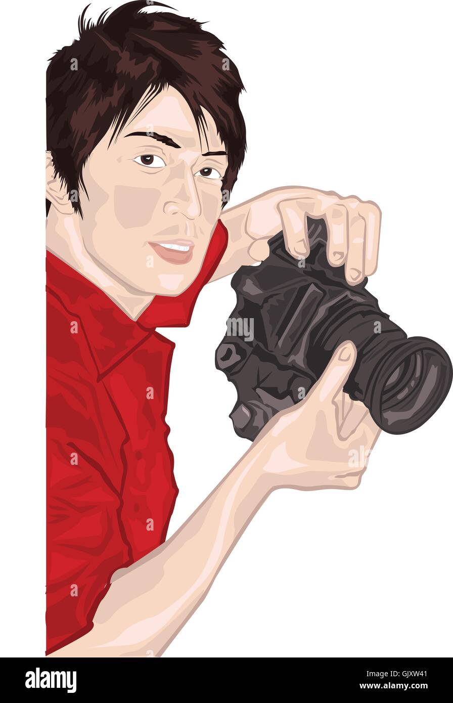 Professional photographer male taking photograph Cut Out Stock Images ...