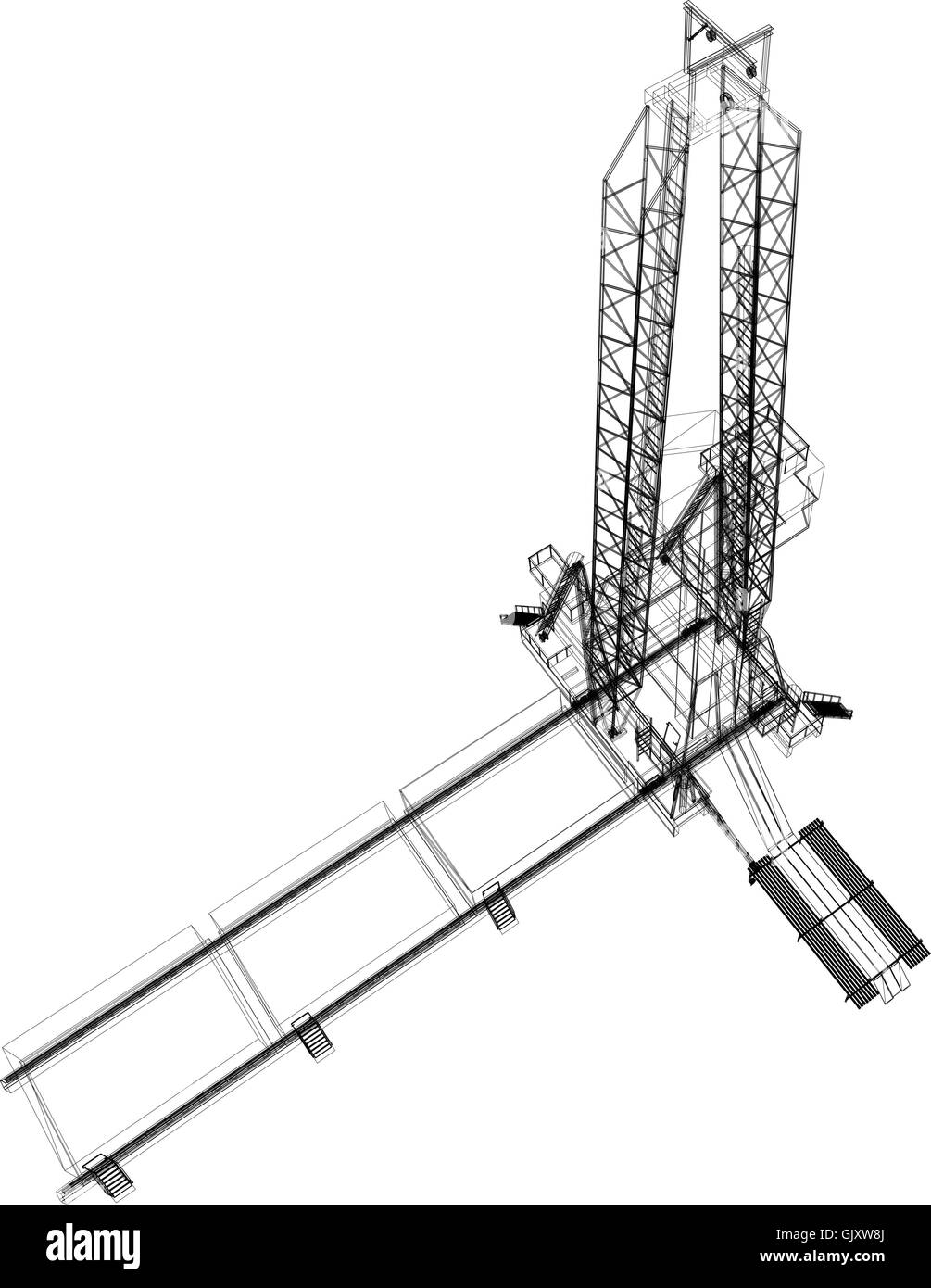 Oil rig. Detailed vector illustration Stock Vector Image & Art - Alamy