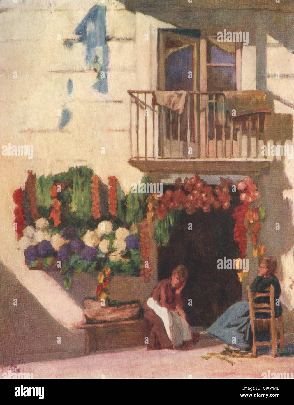 NAPOLI. 'Vegetable shop, Naples' by Augustine Fitzgerald. Naples, print ...