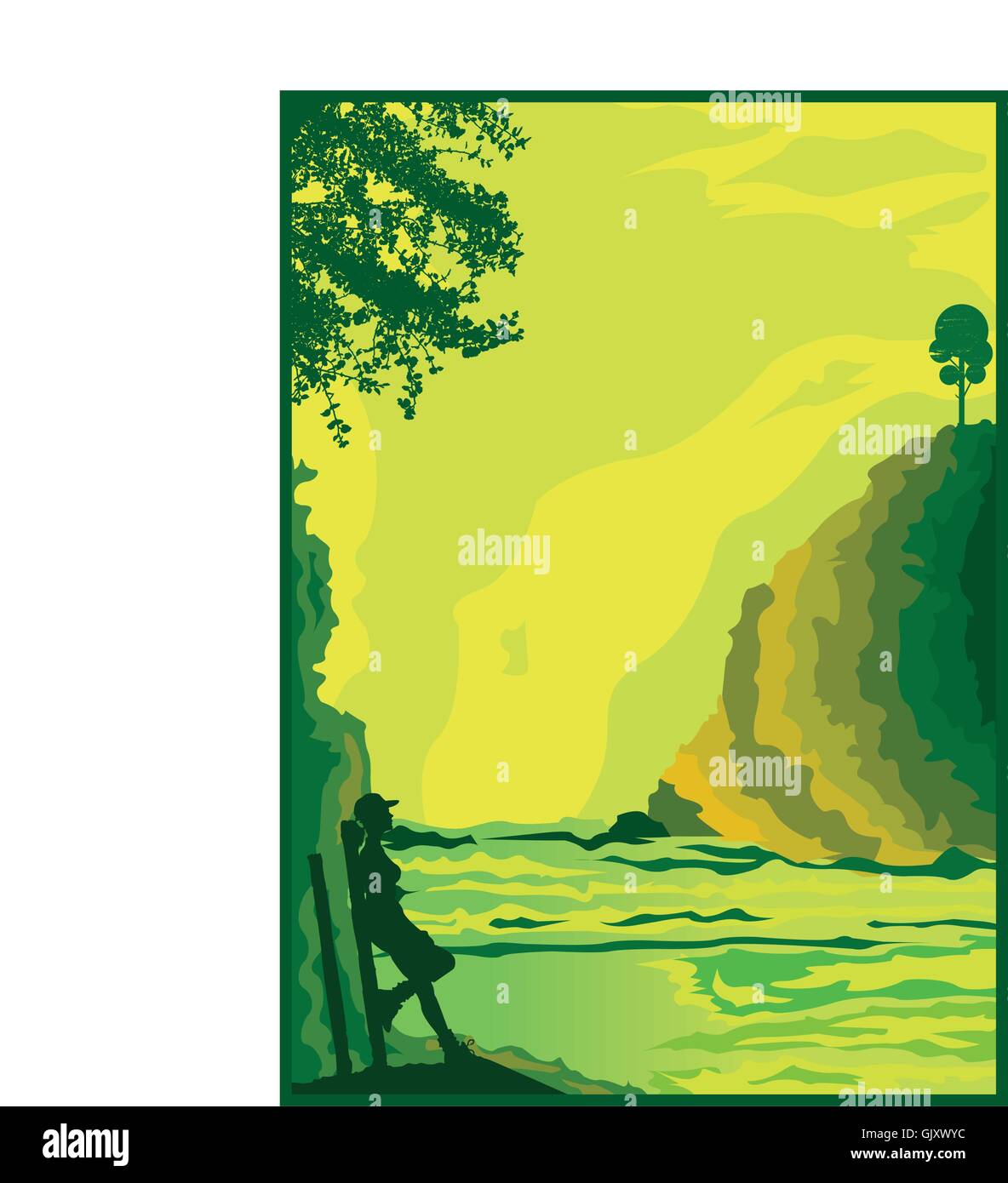 Mountain Scene Green Exercise Stock Vector Image & Art - Alamy