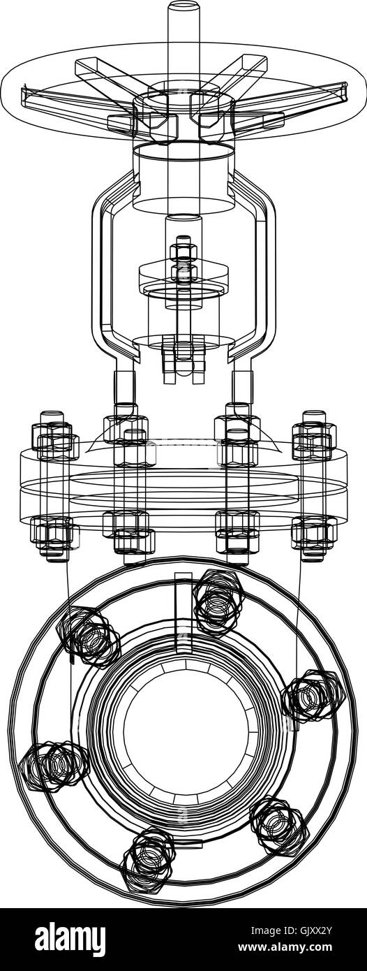 Industrial valve. Vector rendering of 3d Stock Vector Image & Art - Alamy