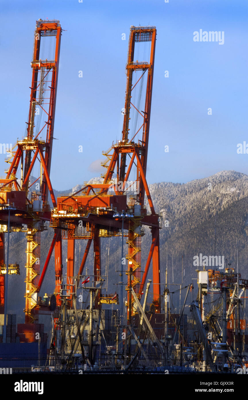 Two Gantry Cranes located at Centerm Port in Vancouver's Burrard Inlet ...