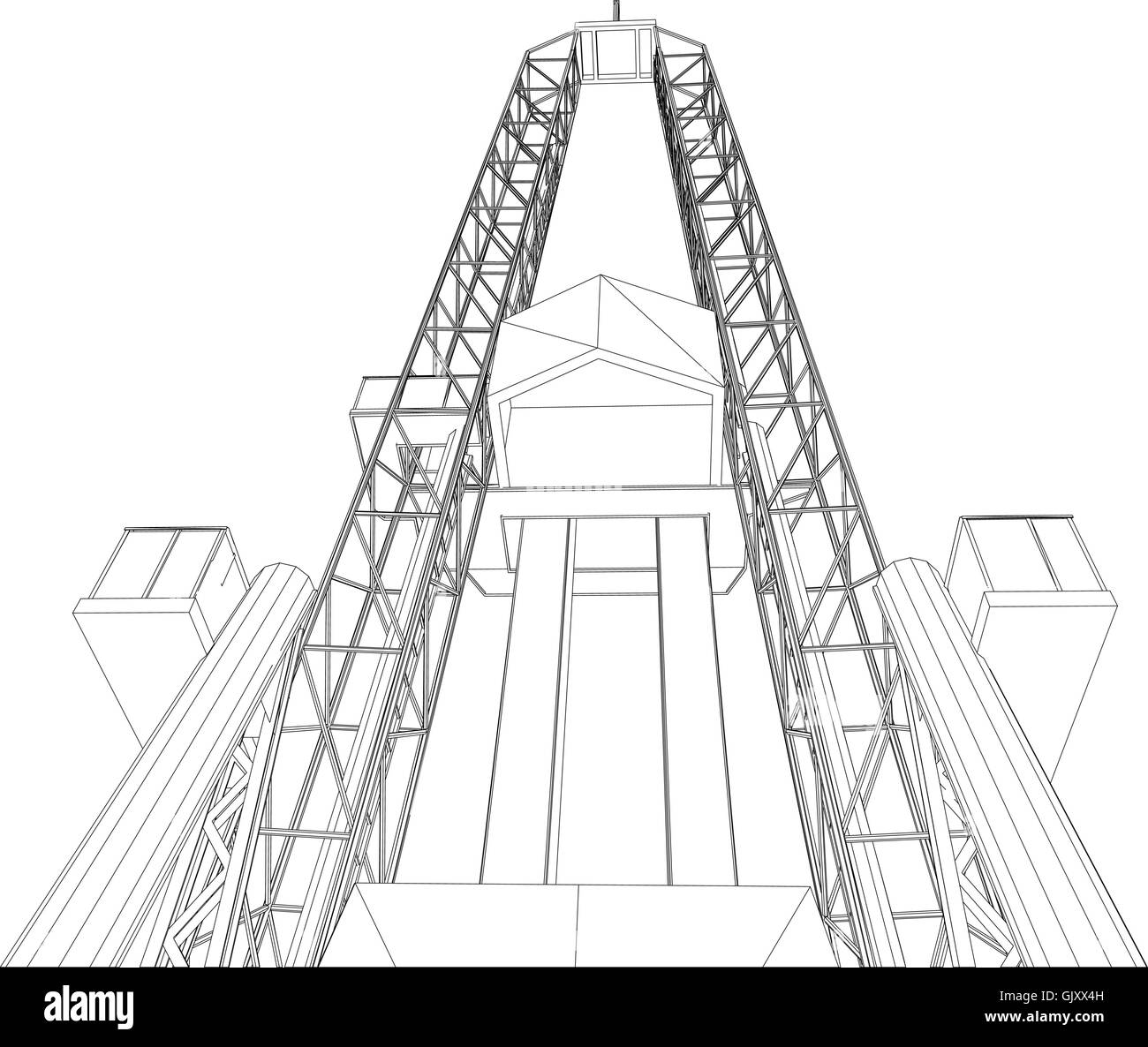 Oil rig. Detailed vector illustration Stock Vector Image & Art - Alamy