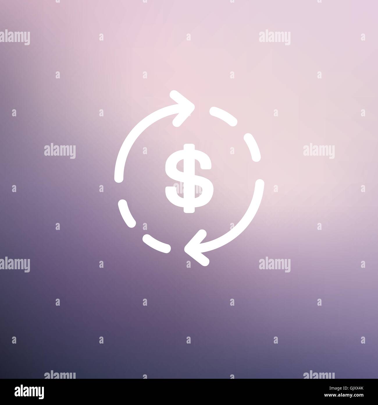 Money dollar symbol with arrow thin line icon Stock Vector Image & Art ...