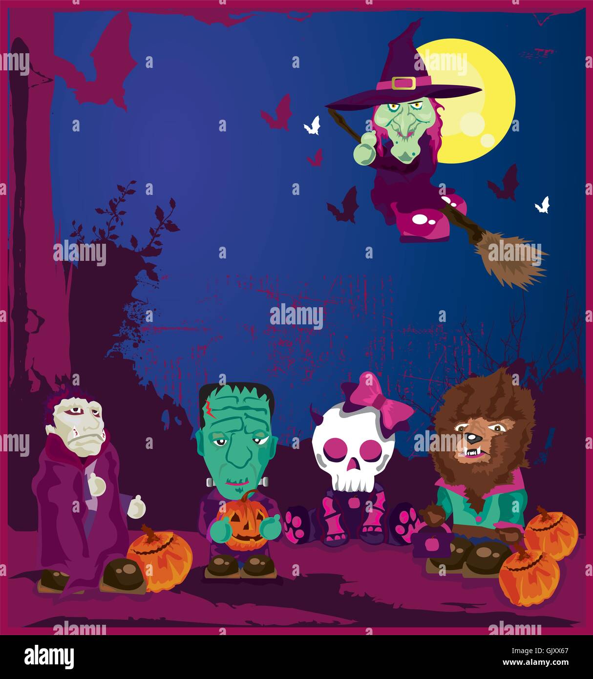 Mummy skeleton character trick Stock Vector Images - Alamy