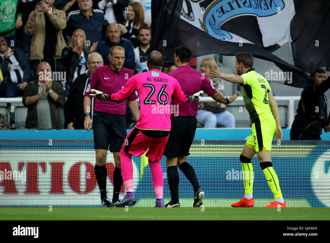 Reading goalkeeper Ali Al-Habsi and Reading's Chris Gunter appeal to ...