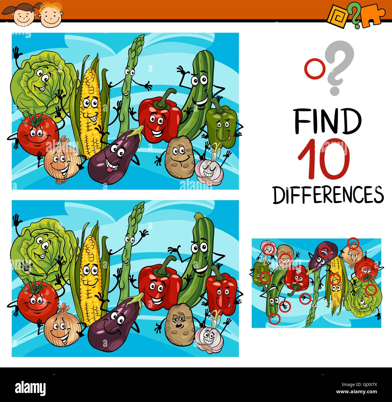 finding differences game cartoon Stock Vector Image & Art - Alamy