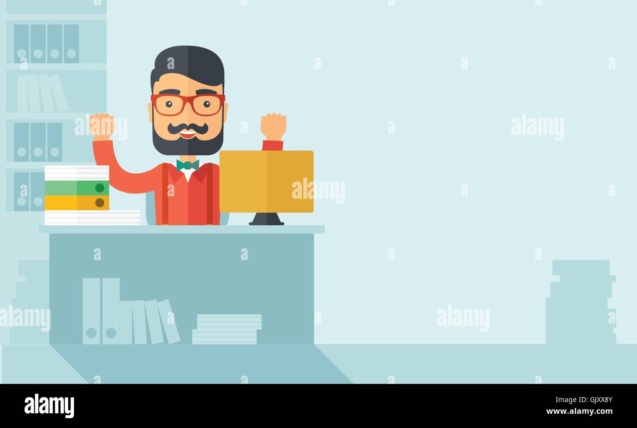 Office happy man finish Stock Vector Images - Alamy