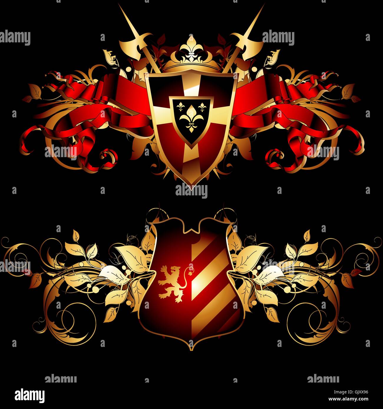 set of heraldic shields Stock Vector Image & Art - Alamy