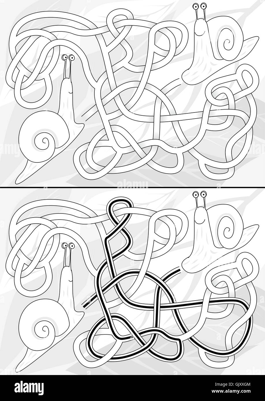 Snail maze Stock Vector Images - Alamy