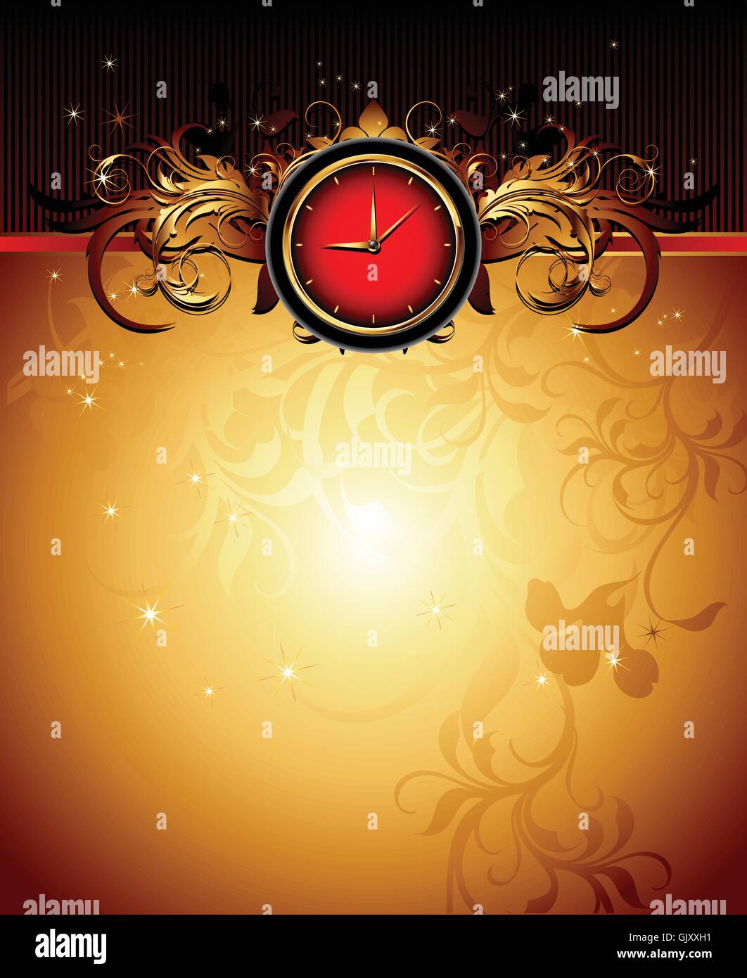 clock frame with floral elements Stock Vector Image & Art - Alamy