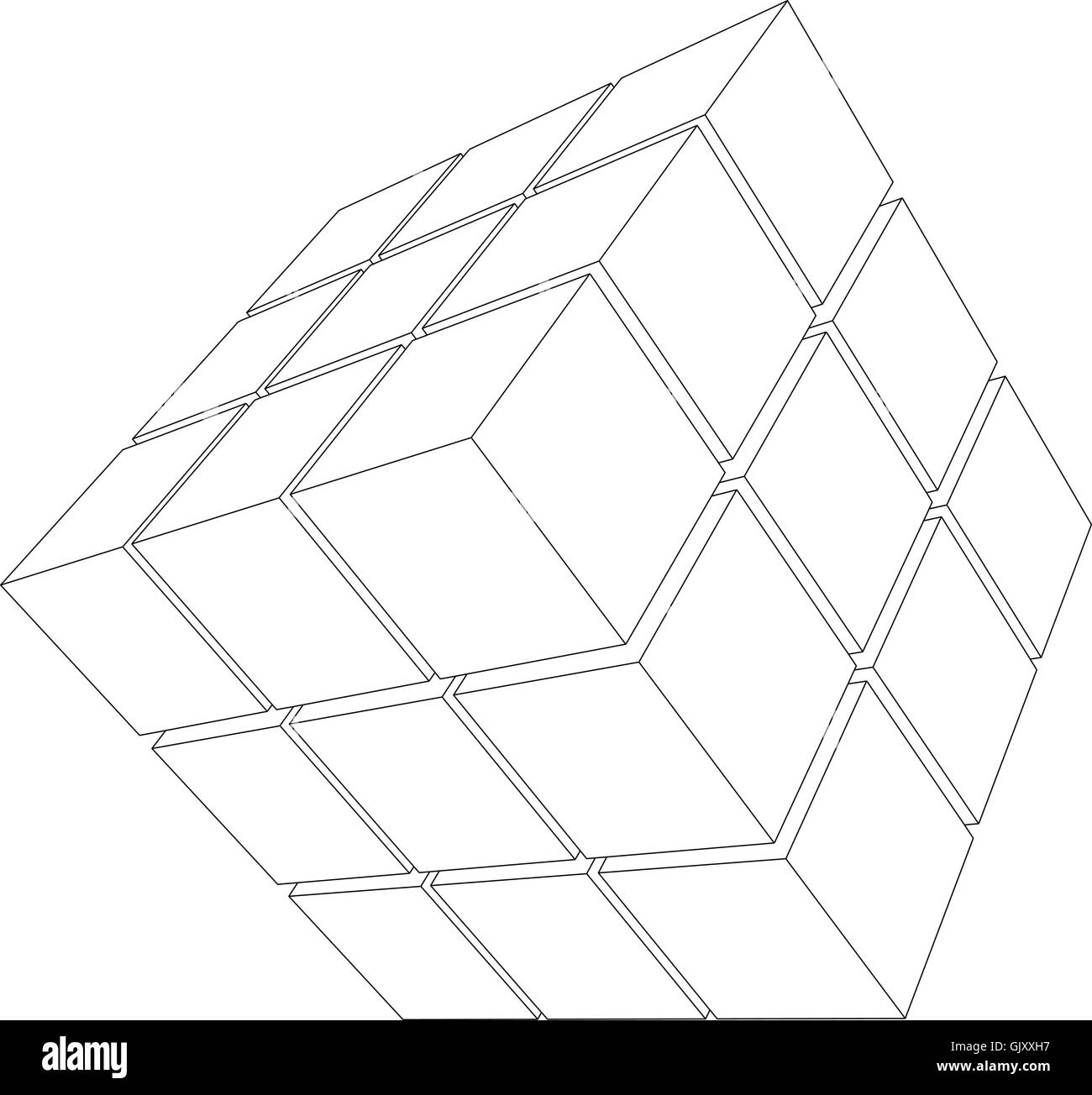 3d rectangle outline Stock Vector Images - Alamy