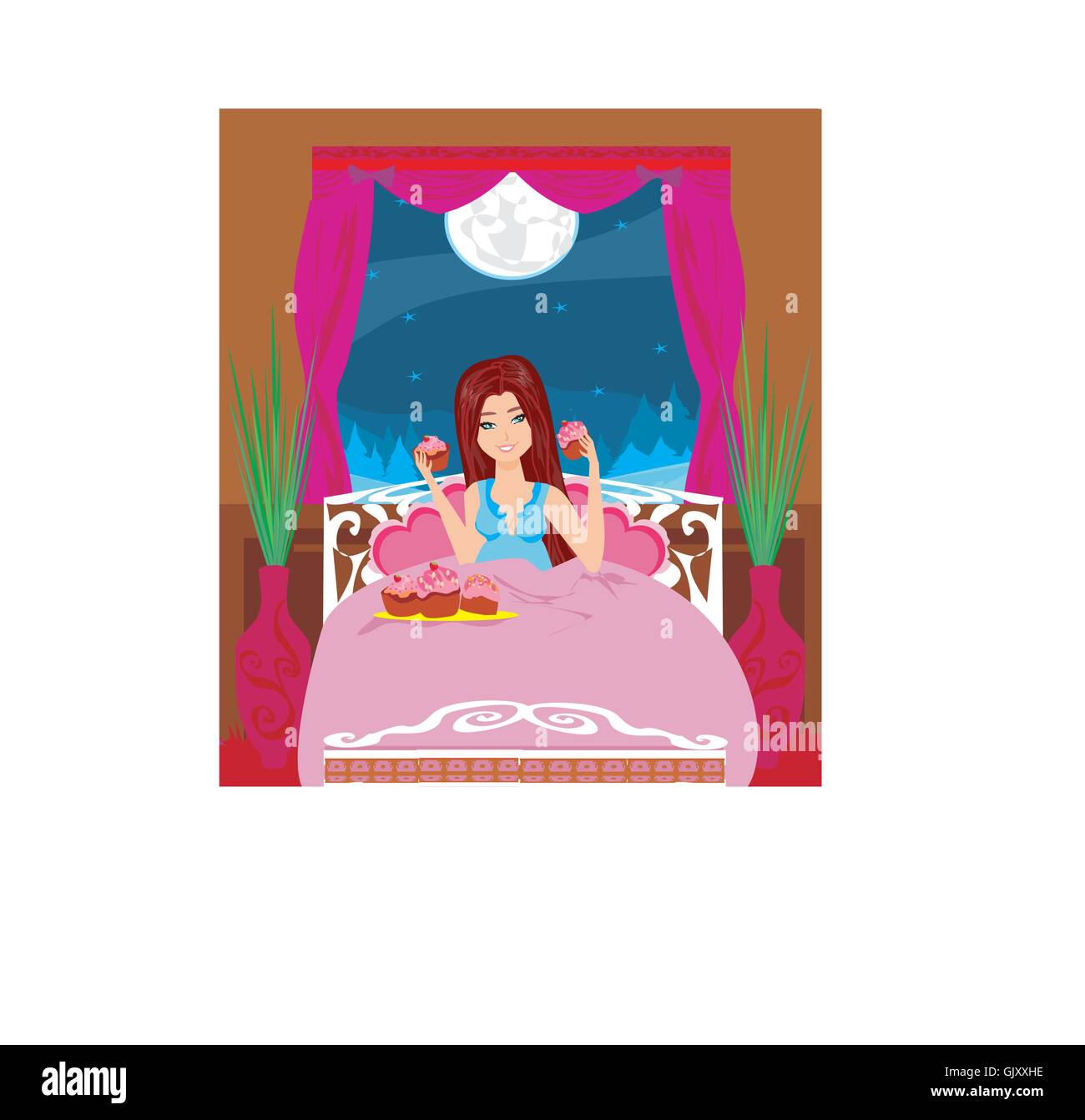 Night bedroom light Stock Vector Images - Alamy