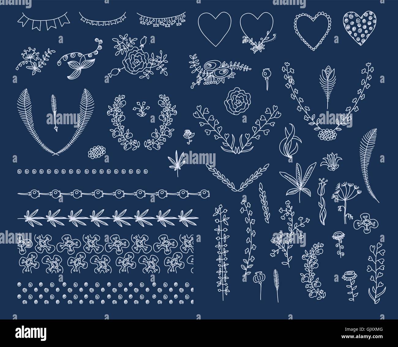 Big Set Of Floral Graphic Design Elements Stock Vector Image And Art Alamy