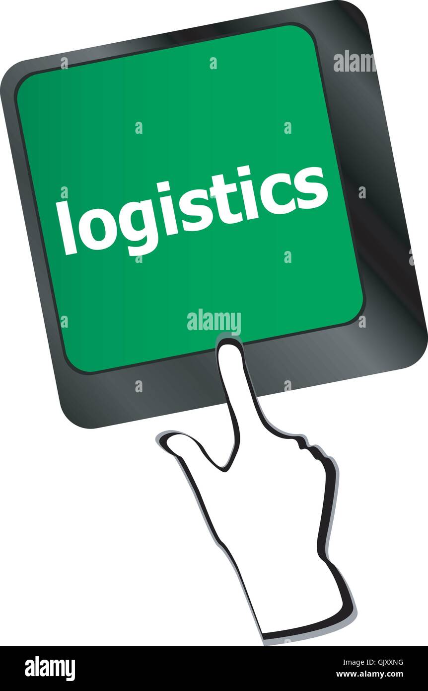 logistics words on laptop keyboard, business concept vector Stock ...