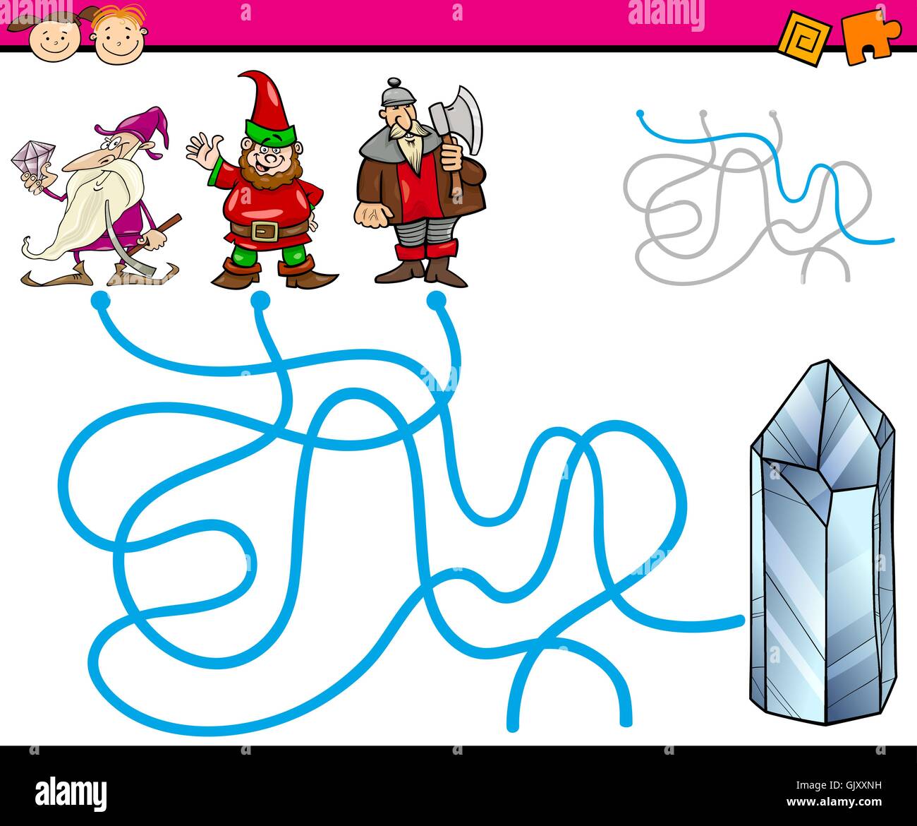 Simple maze game for kids hi-res stock photography and images - Alamy