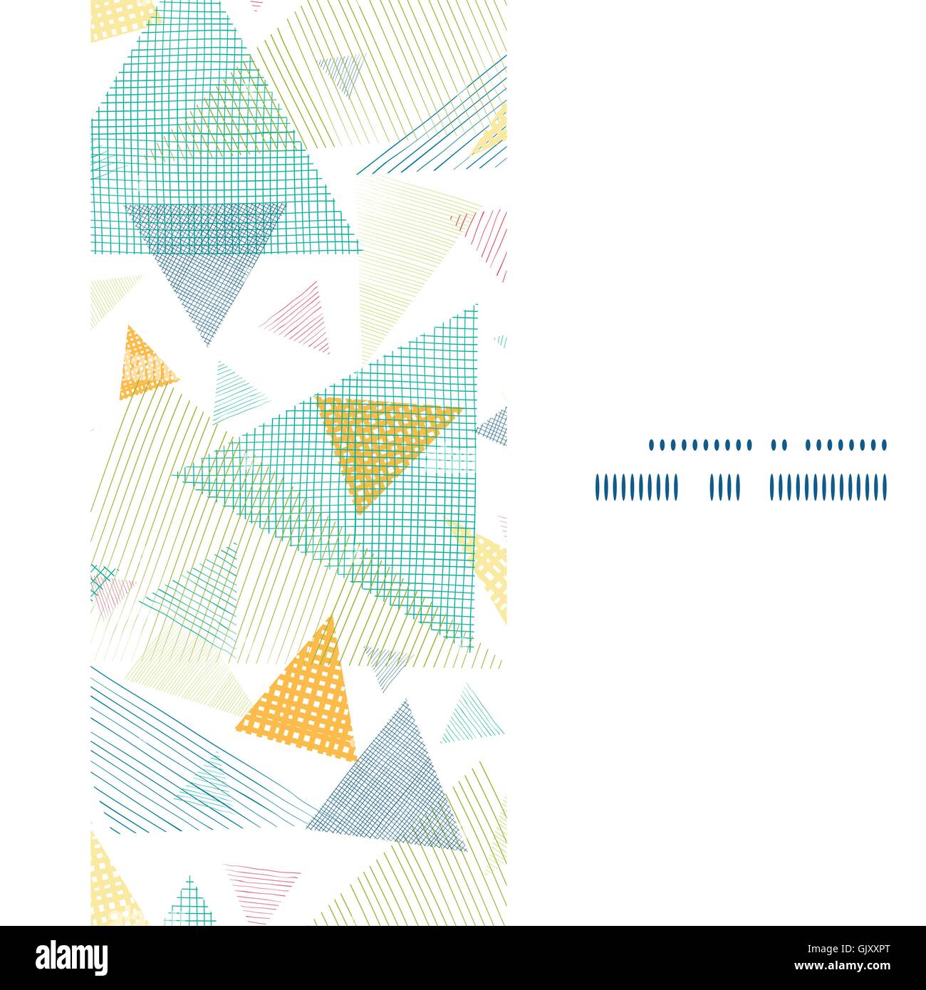 Vector Abstract Fabric Triangles Vertical Frame Seamless Pattern Stock ...
