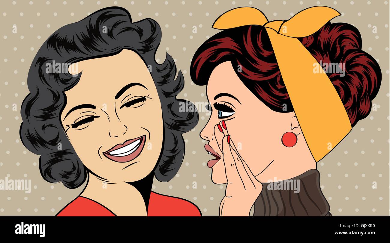 Vintage women gossip Stock Vector Images - Alamy