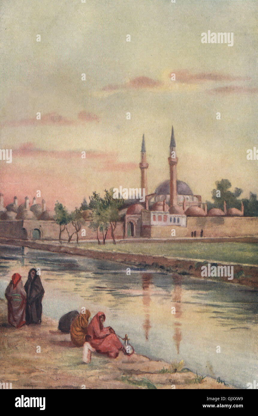 DAMASCUS. Tekkiye Mosque by Margaret Thomas. Syria, antique print 1908 ...
