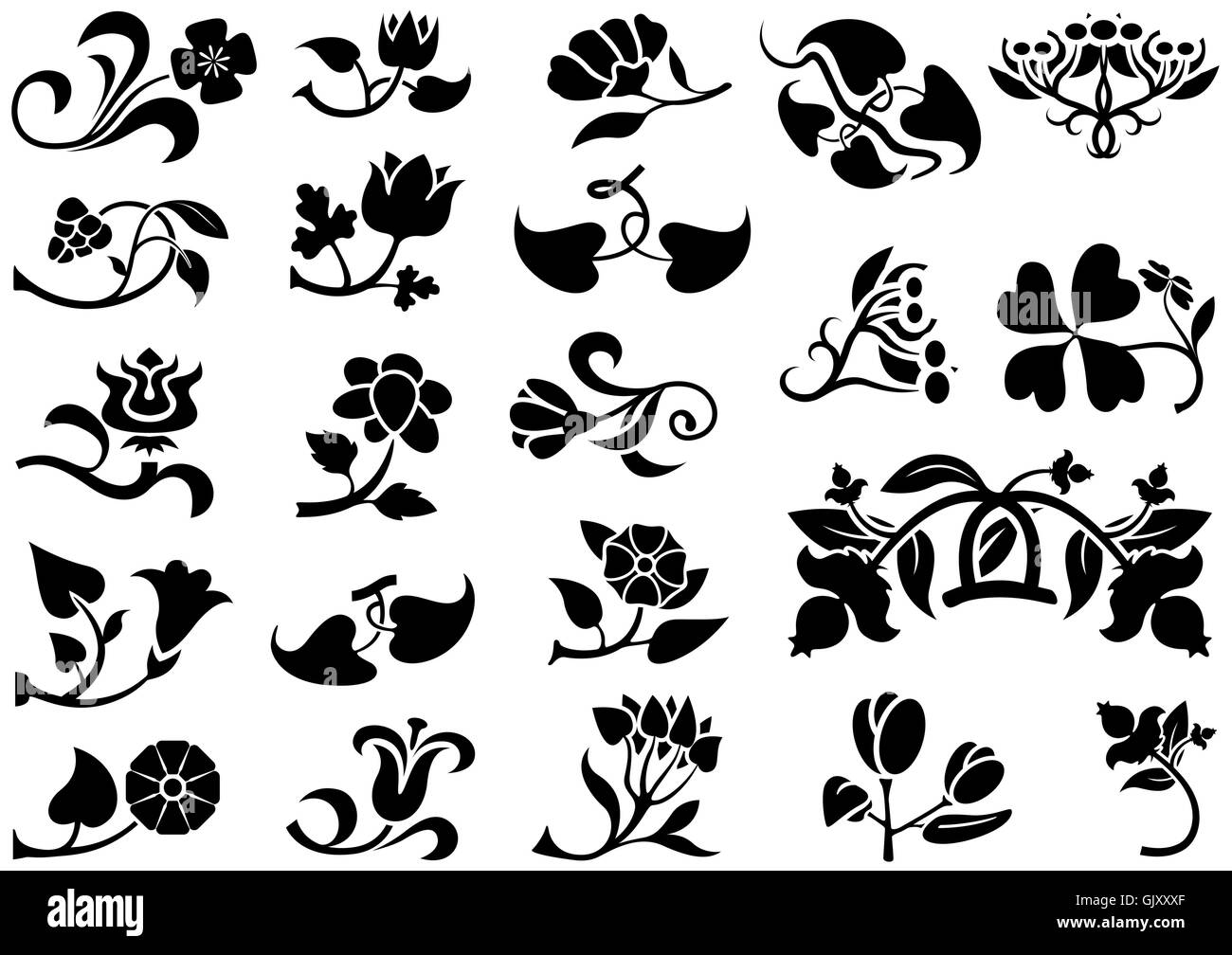 Flower ornament divider Stock Vector Images - Alamy