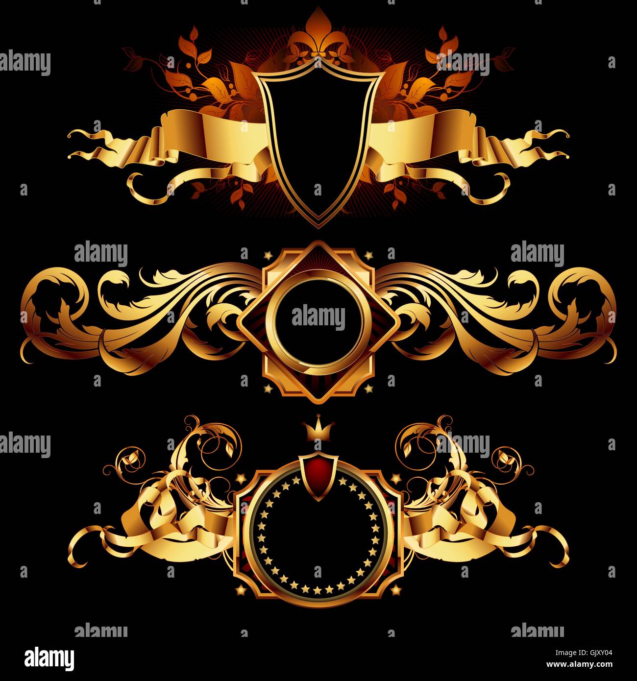 set of heraldic shields Stock Vector Image & Art - Alamy