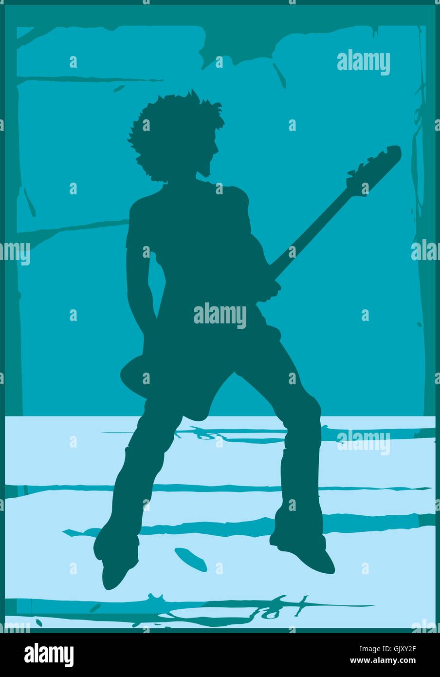 Band singer guitarist guitar player Stock Vector Images - Alamy
