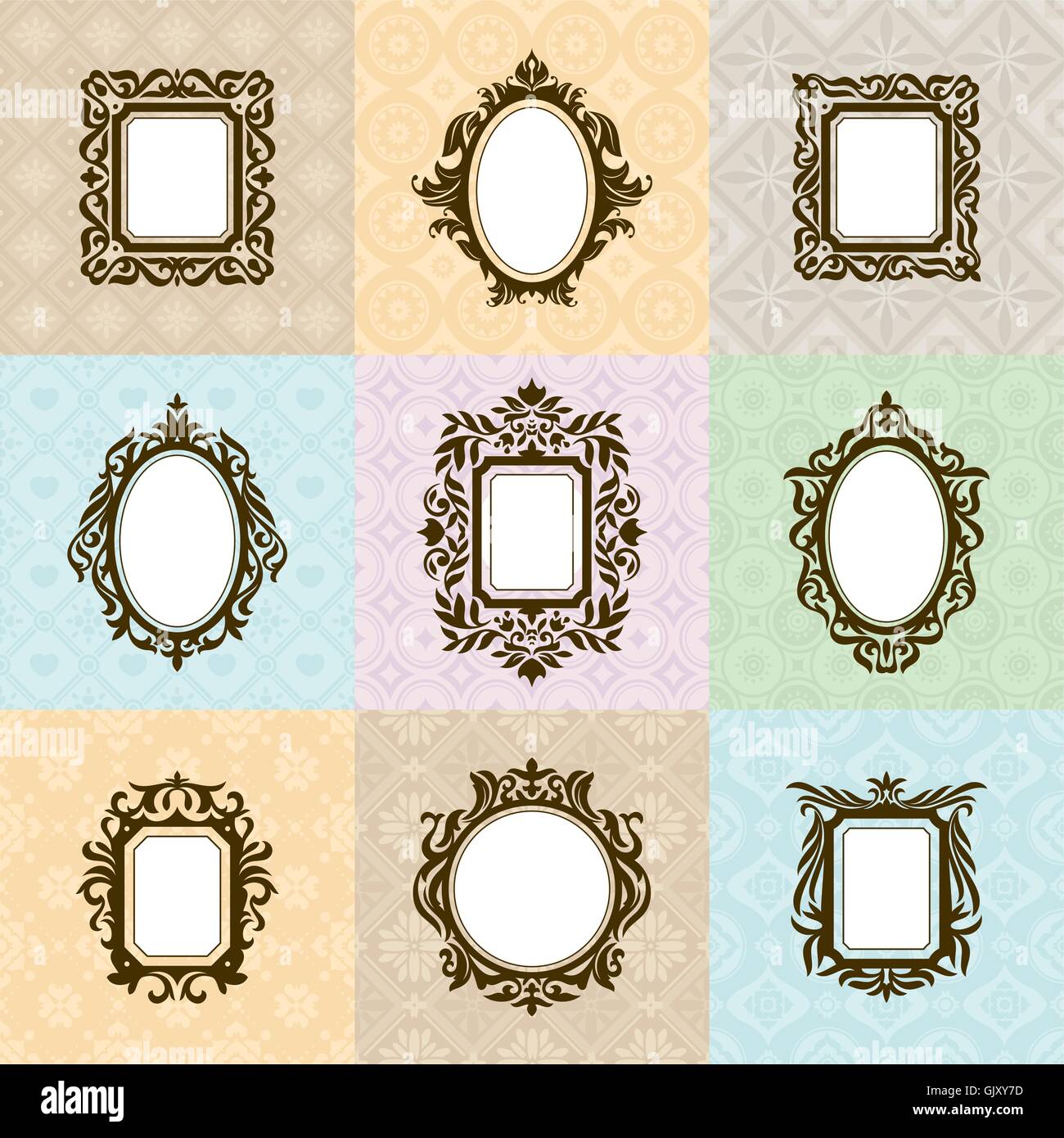 Set of vintage frames vector illustration Stock Vector Image & Art - Alamy
