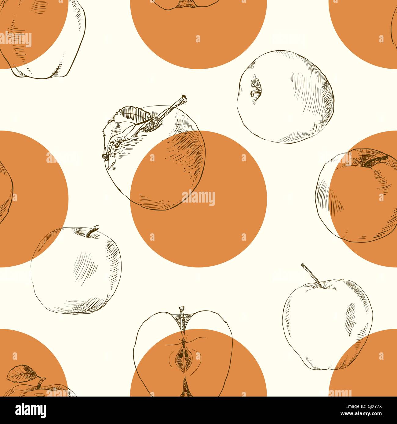 Seamless Pattern Apples Stock Vector Image And Art Alamy