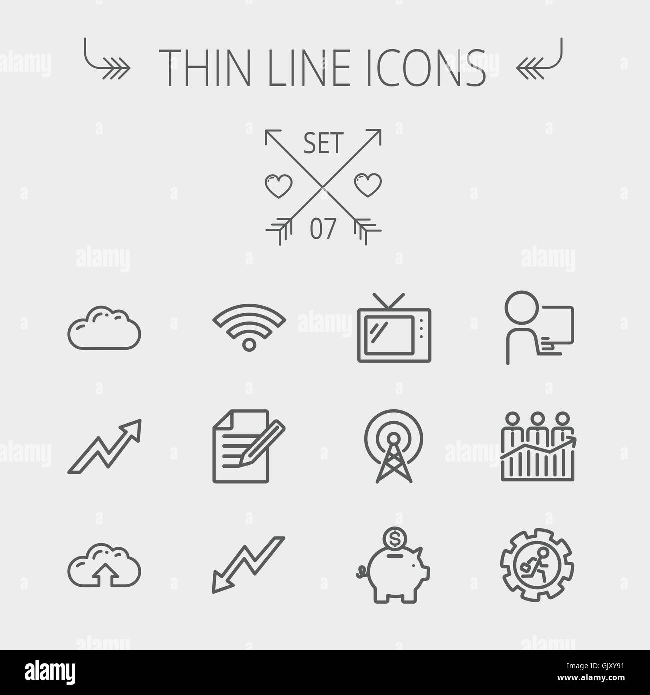 Business target icons line Black and White Stock Photos & Images - Alamy