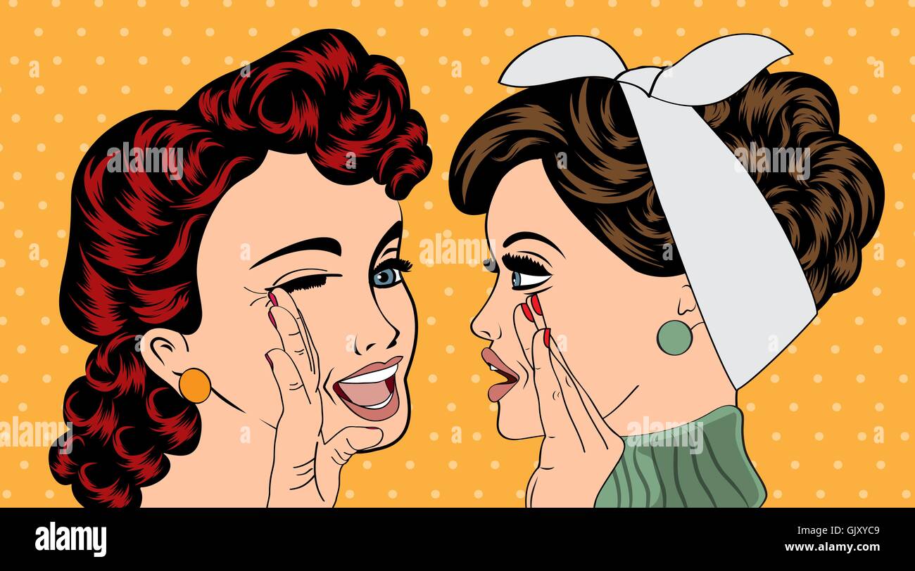 Vintage women gossip Stock Vector Images - Alamy