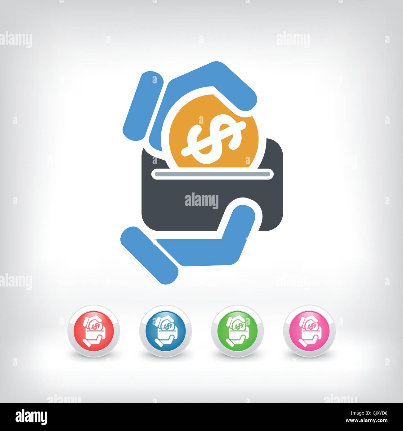 Hand with coin inserting savings Stock Vector Images - Alamy